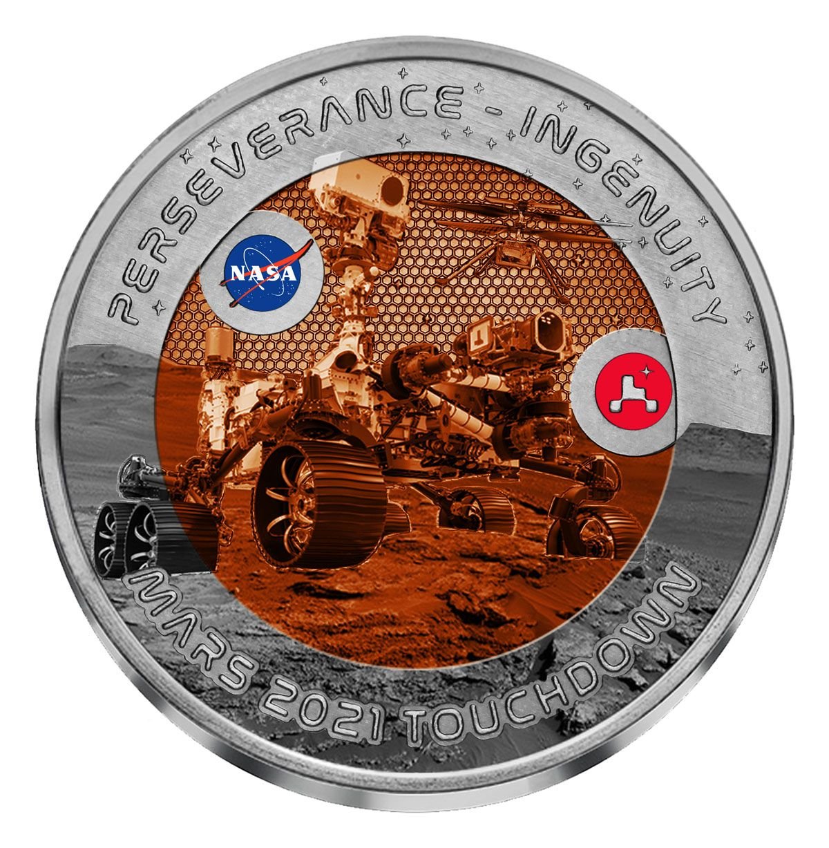 1 oz Titanium NASA Mars Rover Touchdown Fiji Half Dollar Coin 2021 ...